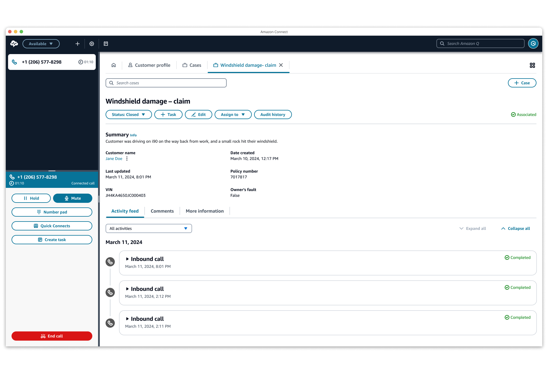 Amazon Connect Cases | Amazon Web Services