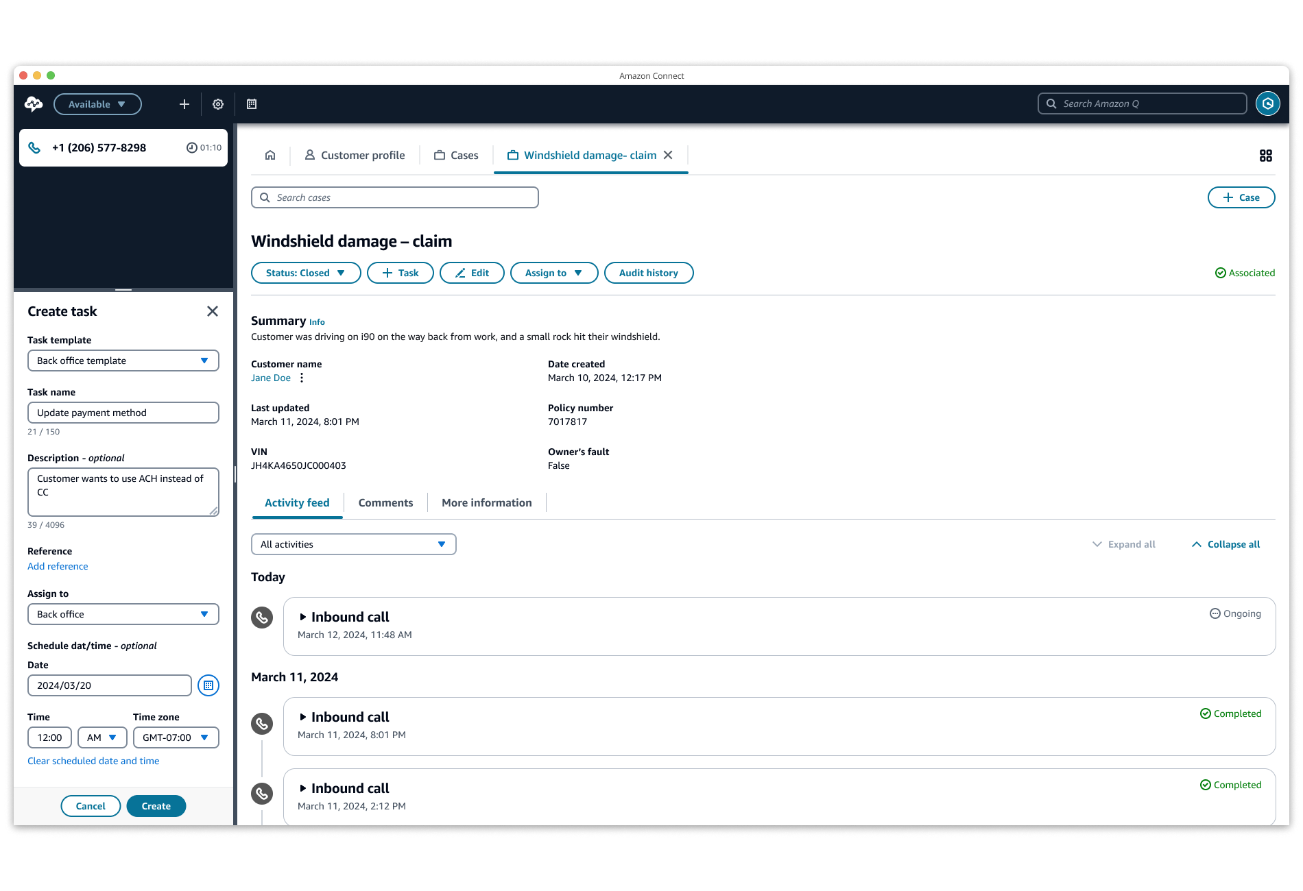 Amazon Connect Cases | Amazon Web Services