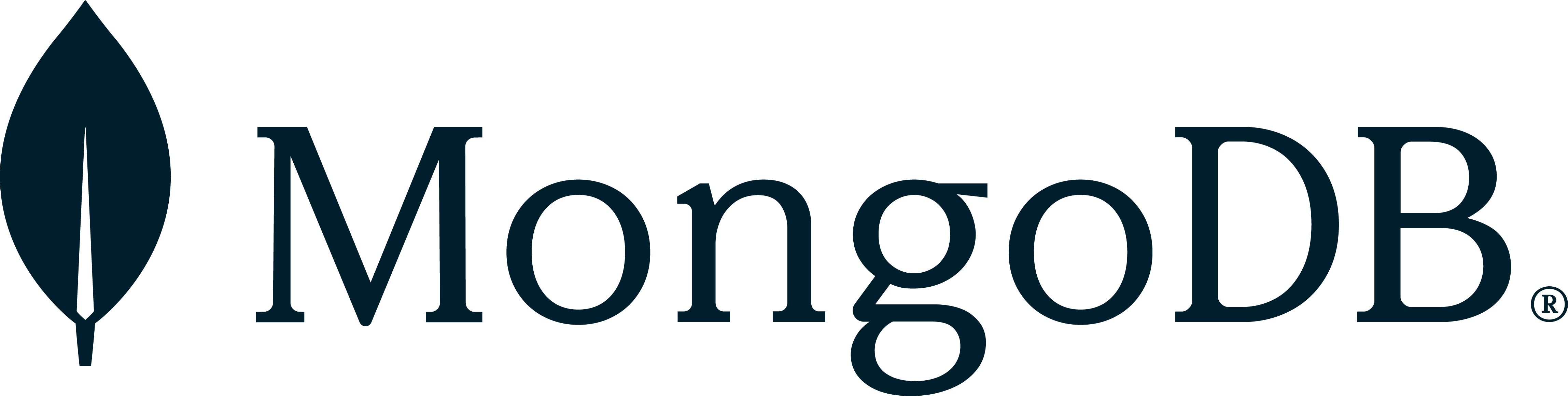MongoDB logo with developer data platform branding, featuring the MongoDB leaf icon and text on a transparent background.