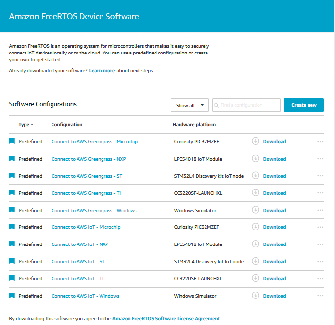 Características de Amazon FreeRTOS