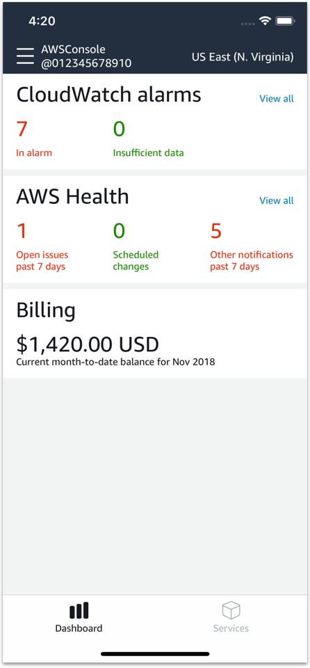 AWS Console Mobile Application - Amazon Web Services